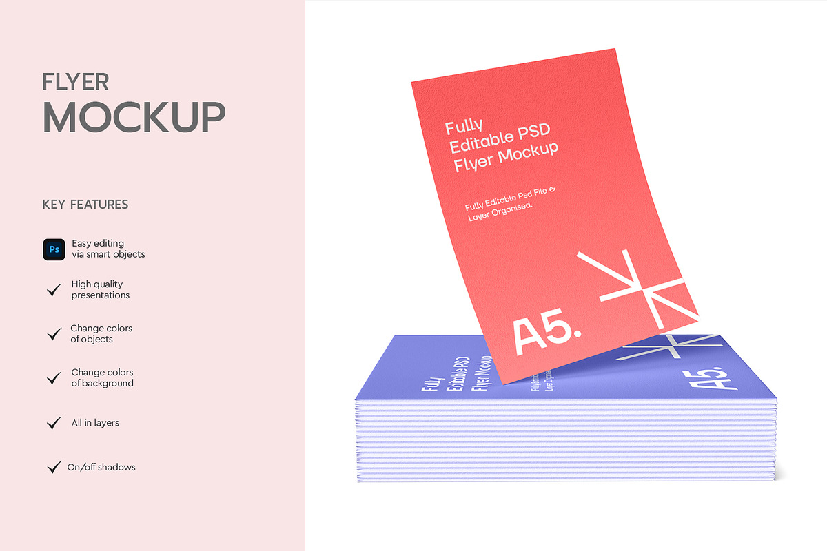 Editable Stacked Flyer Mockup