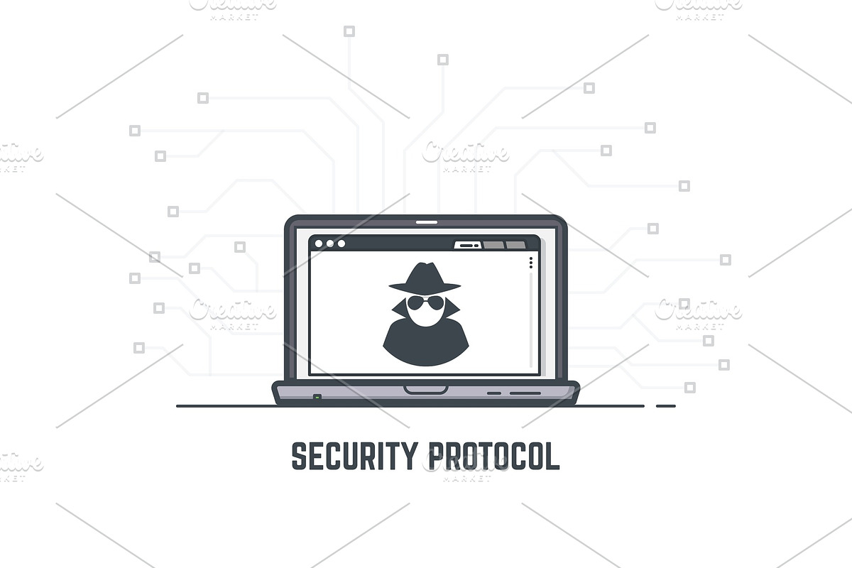 Security protocol, a Technology Illustration by SkyVectors | Creative ...