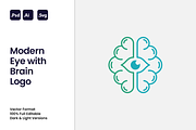 Modern Eye with Brain Logo