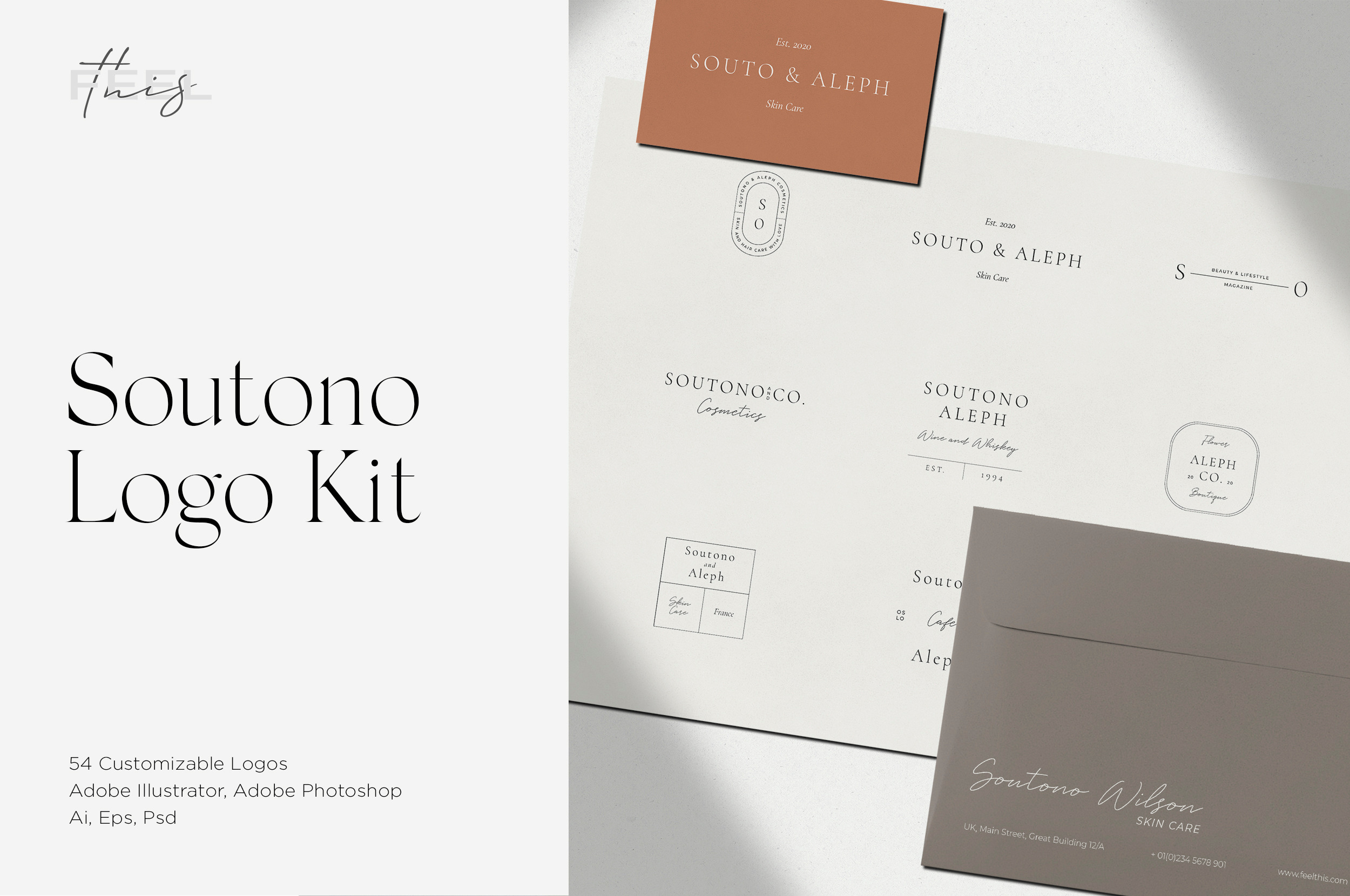 Soutono Minimal Logo Kit Ai,Eps,Psd, a Branding & Logo Template by Feel ...