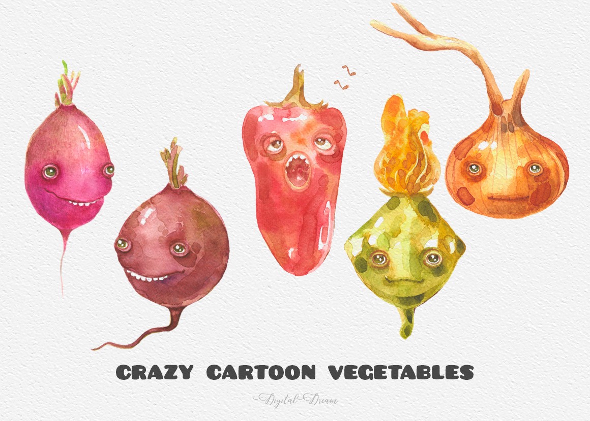 Vegetables - cartoon character, an Illustration by DigitalDream ...