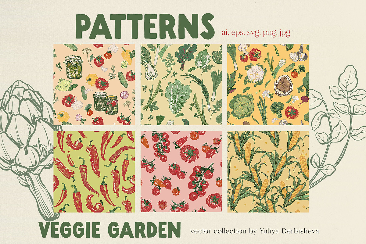 Vegetable Garden Vector Illustrations
