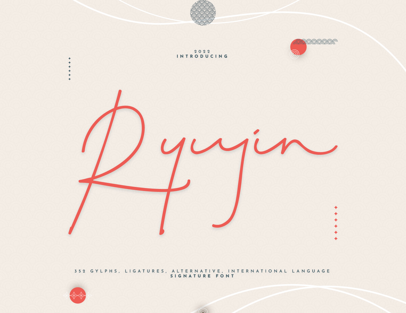 Ryujin Script Handwriting, a Script Font by infernostudio3