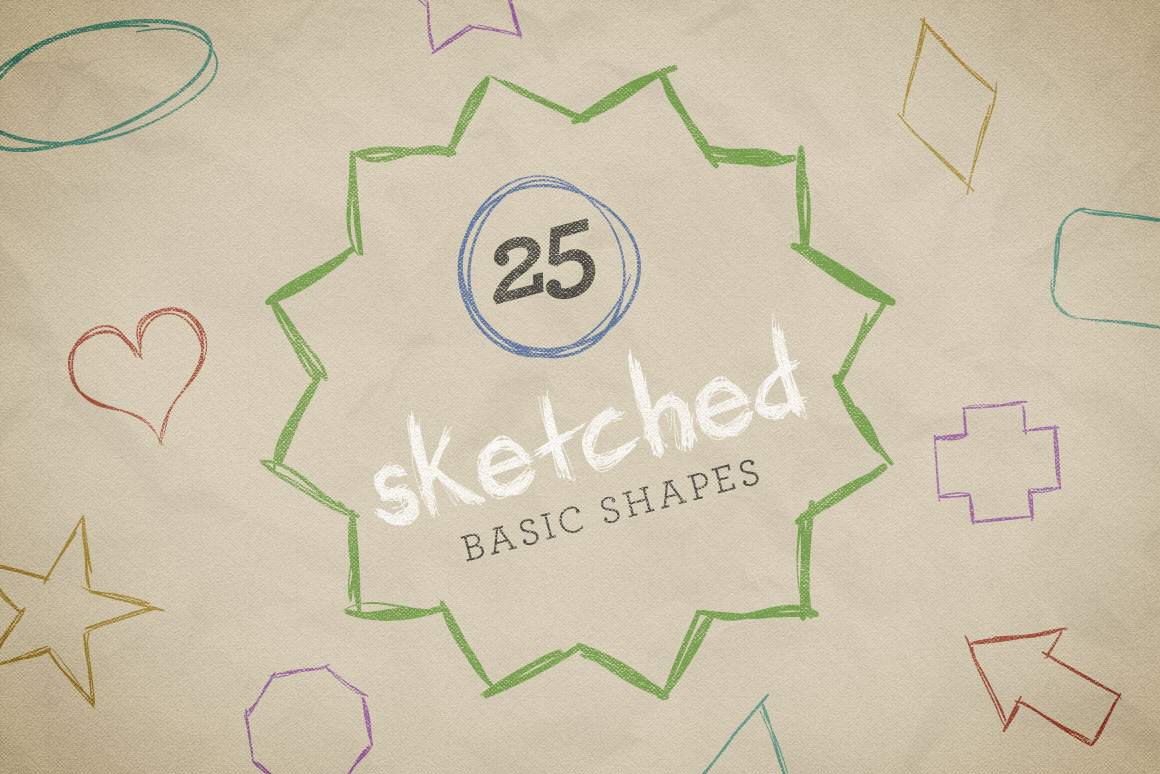 Sketched Basic Shapes Vector Pack 1, an Object Graphic by Design Panoply