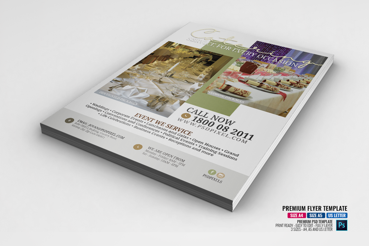 Catering and Event Management Flyer, a Flyer Template by PSDPixel