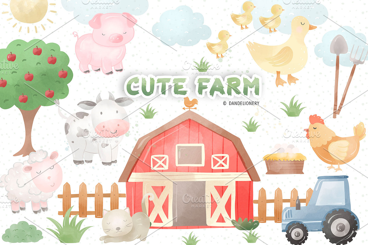 Cute Farm design, an Animal Illustration by designloverstudio