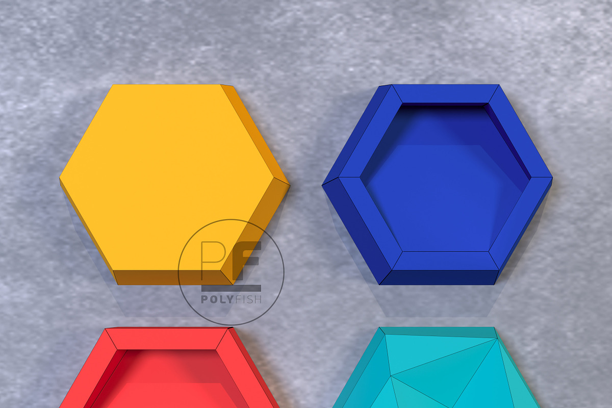 DIY Honeycomb Set 3D model template, a Graphic by PolyFish