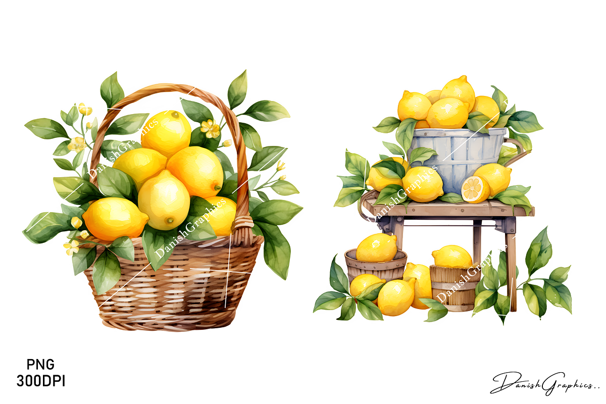 Lemon Watercolor Clipart