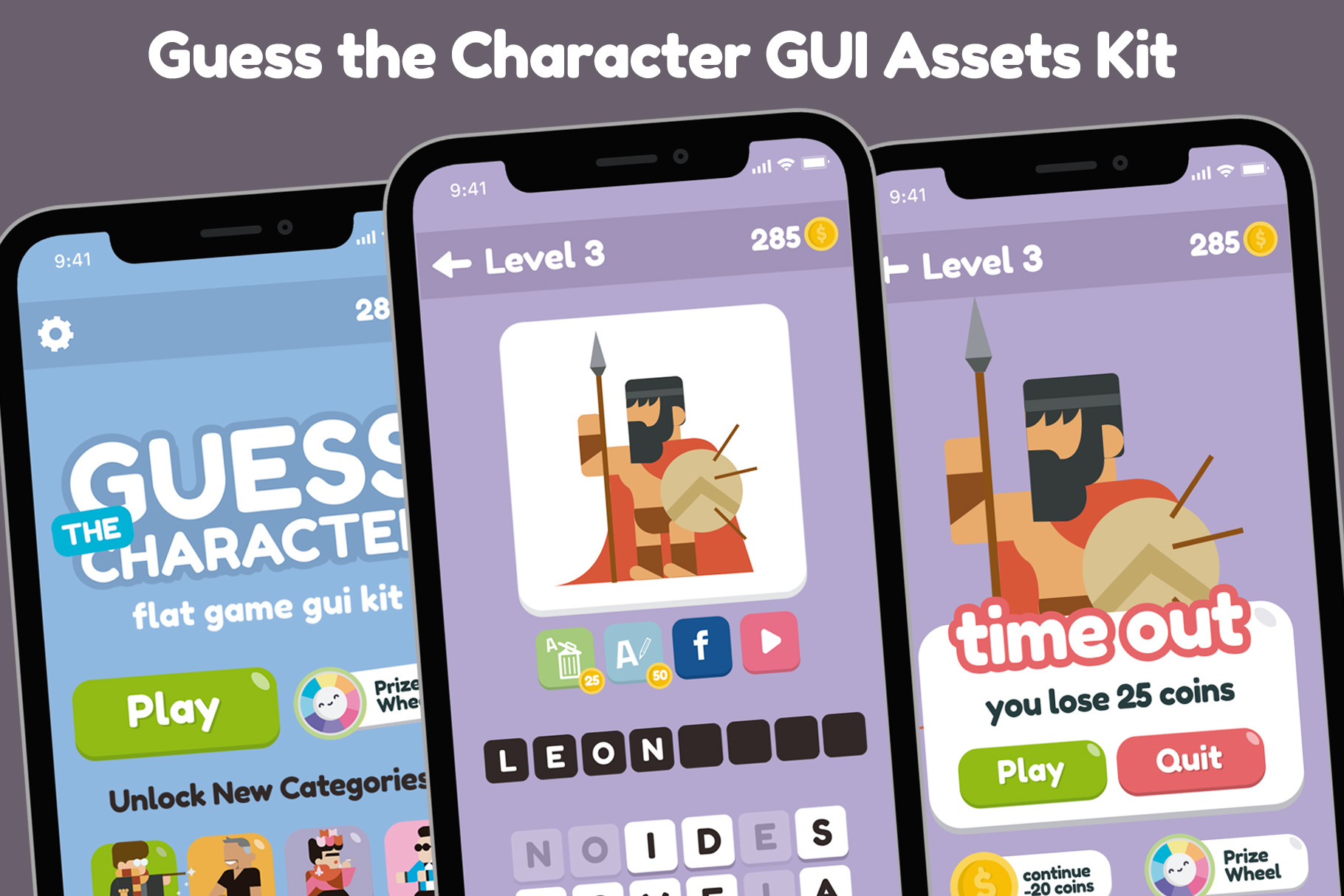 Guess the Character Game Gui Assets, an Illustration by DeLaGranSiete