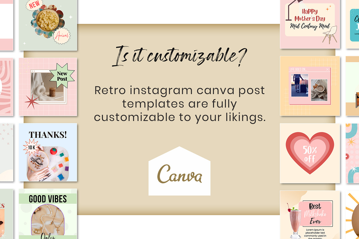 Retro Instagram Post, a Social Media Template by Snapybiz | Creative Market