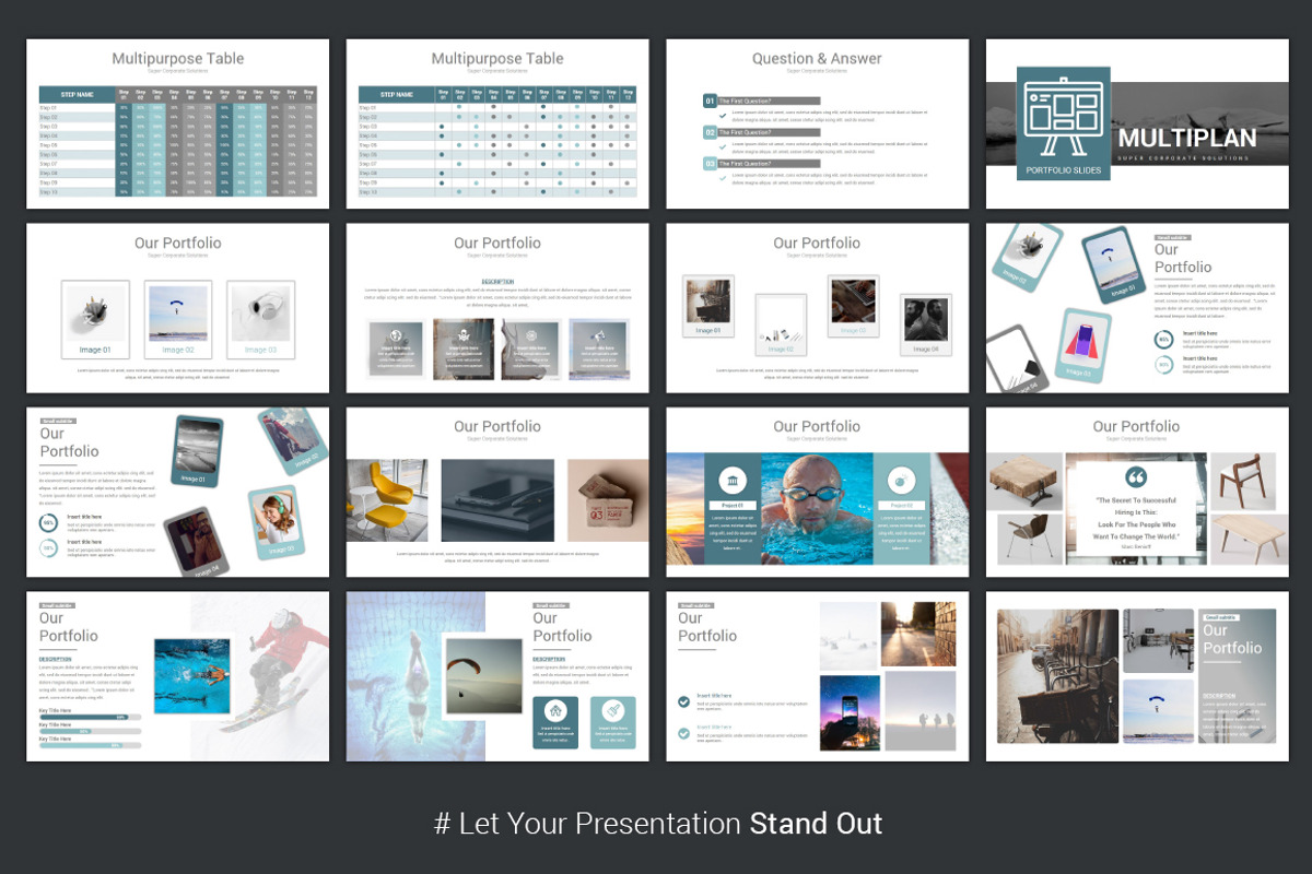Modern MultiPlan PowerPoint Template, a Presentation Template by SlideOne