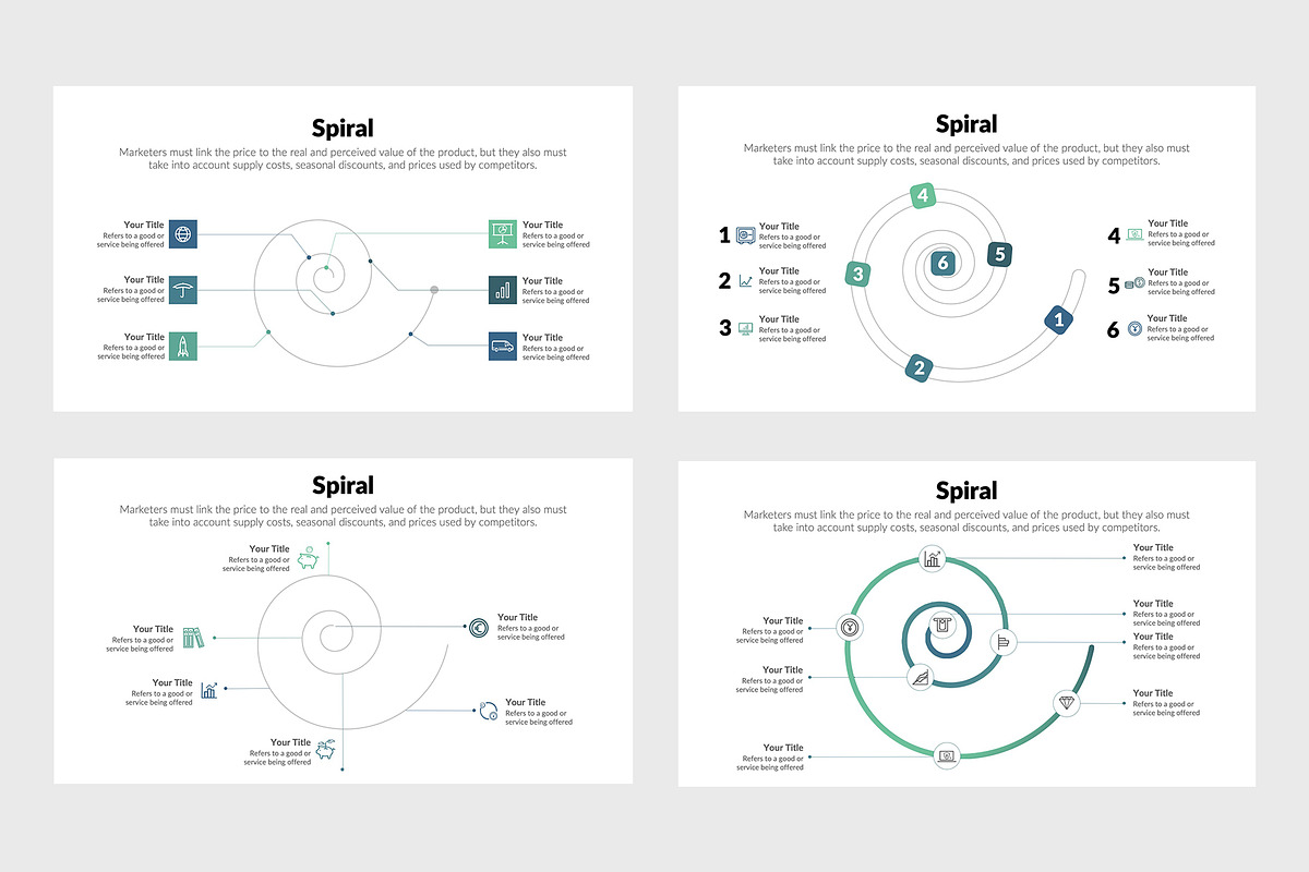 Spiral Diagrams Template, a Presentation Template by slidequest