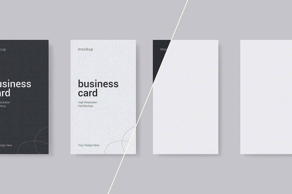 Vertical Business Card Mockup Set
