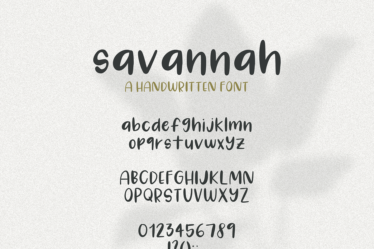 Savannah | A Handwritten Font, a Script Font by cathconofolio | Creative Market