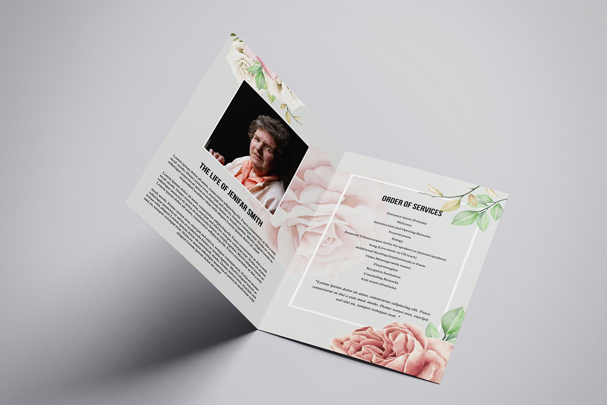 Floral Funeral Template, a Brochure Template by Template Shop
