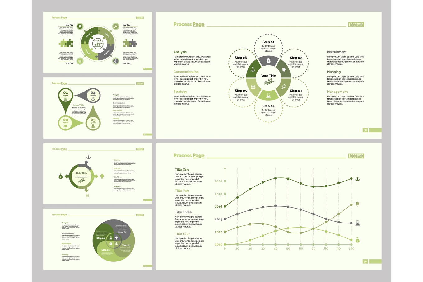 Six Analysis Slide Templates Set, a Texture Graphic by SurfsUpVector