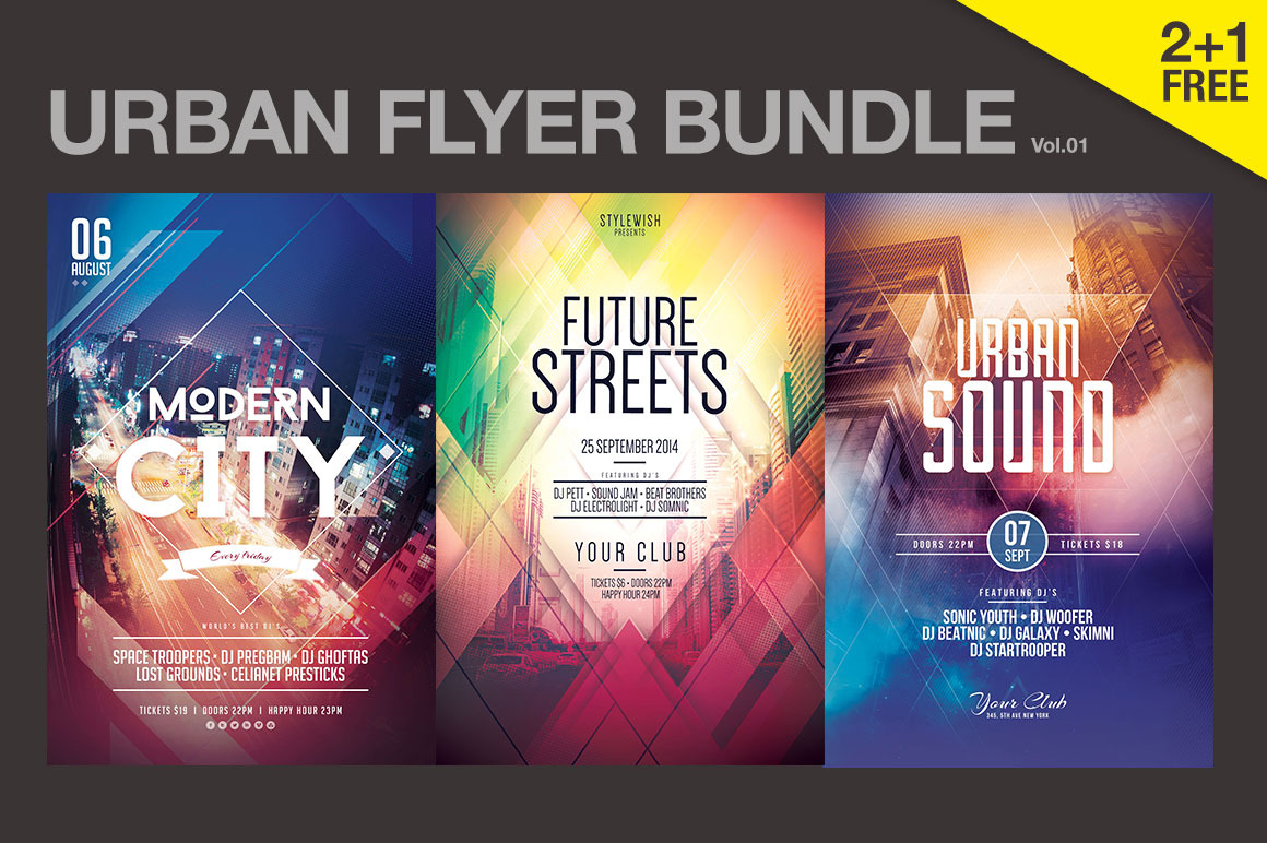 SALE% Urban Flyer Bundle Vol.01, a Flyer Template by styleWish