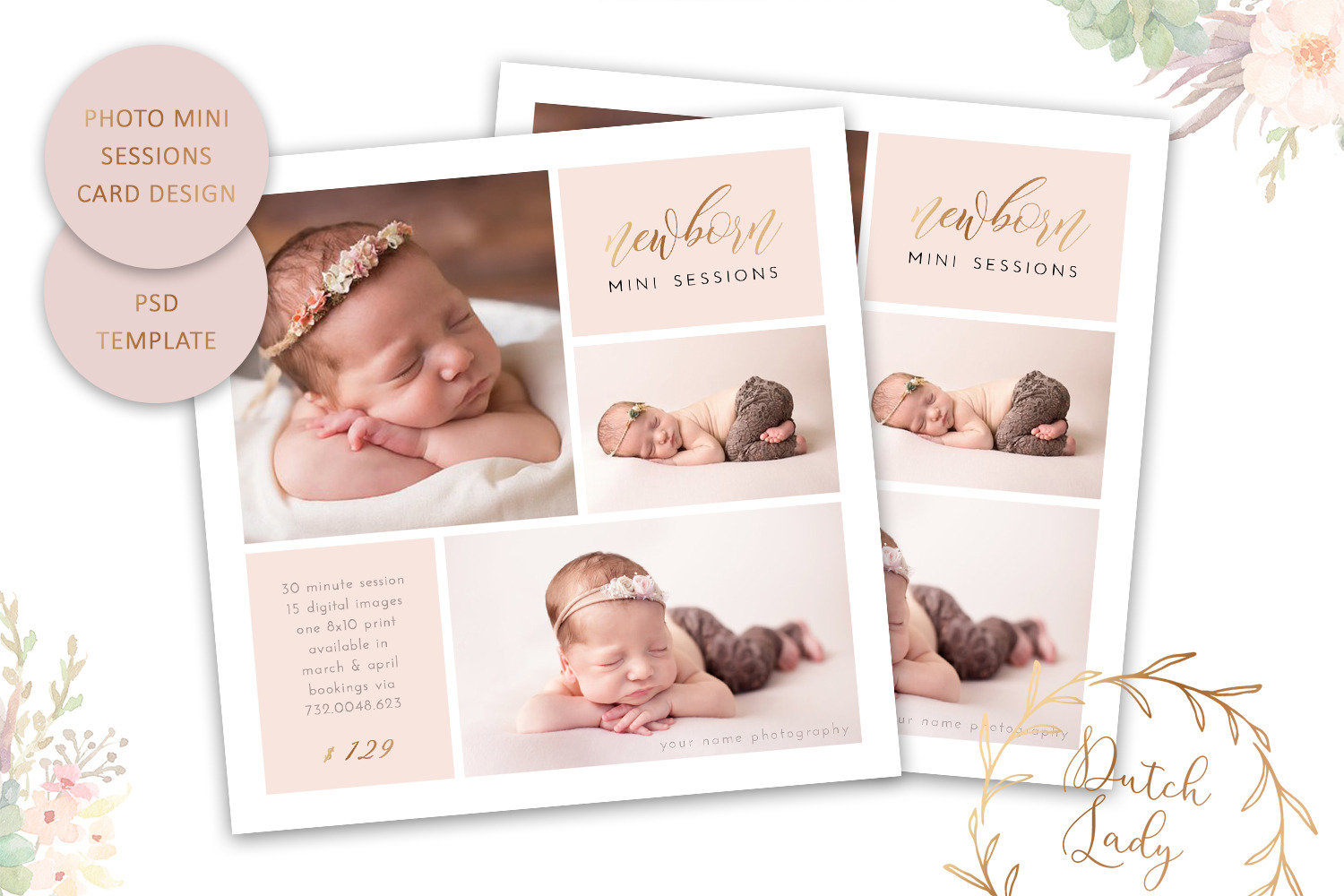 PSD Photo Session Card Template #58, a Card Template by The Dutch Lady ...