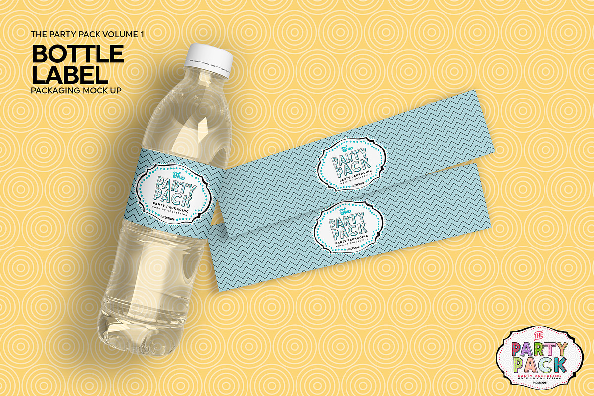 Bottle Label Packaging Mockup, a Cups & Container Mockup by INCDesign