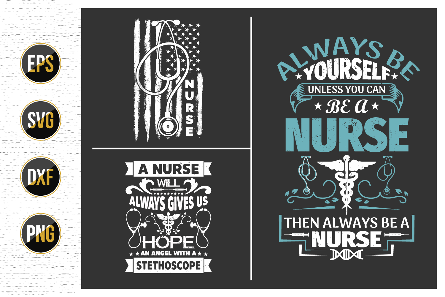 Nurse typographic slogan design