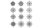 Vintage compass symbols and signs | Object Illustrations ~ Creative Market