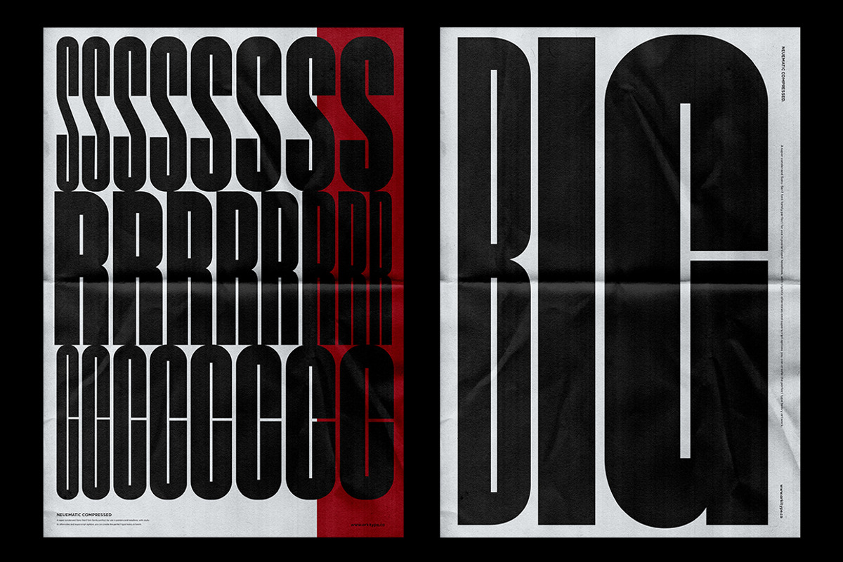 Neumatic Compressed, a Sans Serif Font by Arkitype