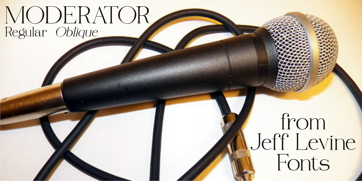 Moderator JNL, a Serif Font by Jeff Levine Fonts