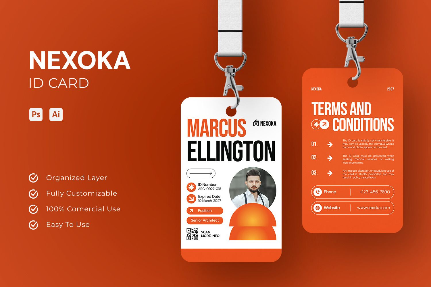 Nexoka - ID Card, a Card Template by Esensifiksi.studio