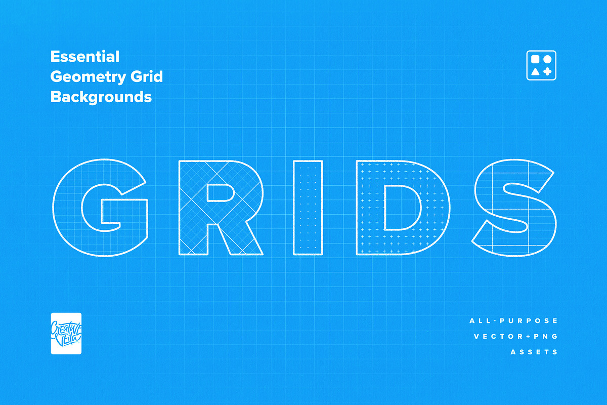 Essential Geometry Grid Backgrounds, a Background Graphic by Creative Veila