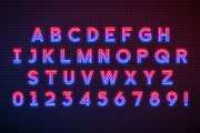 Realistic neon light alphabet, a Decorative Illustration by Revelstockart
