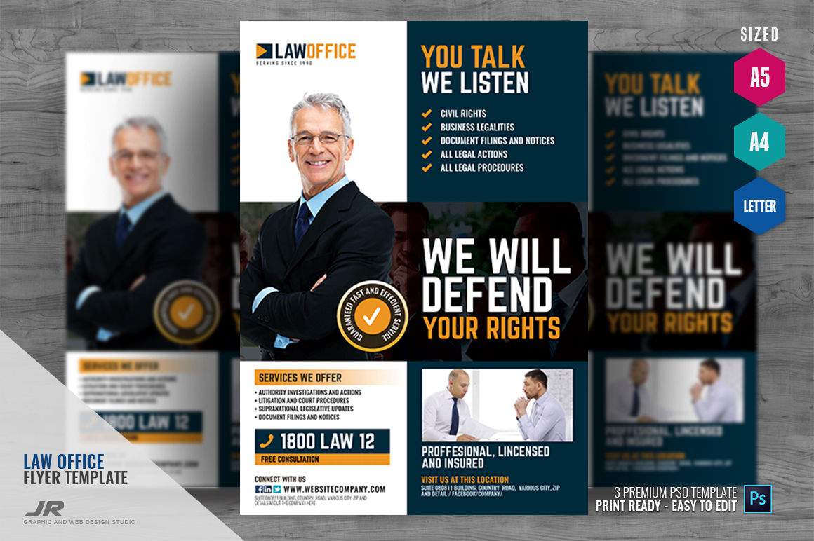 Law and Legal Office Flyer, a Flyer Template by PSDPixel