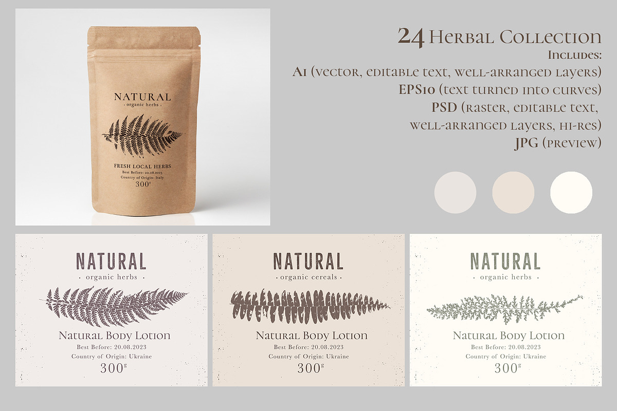 Herbal Design Kit: Vector & PSD, a Templates & Theme by Lumitar