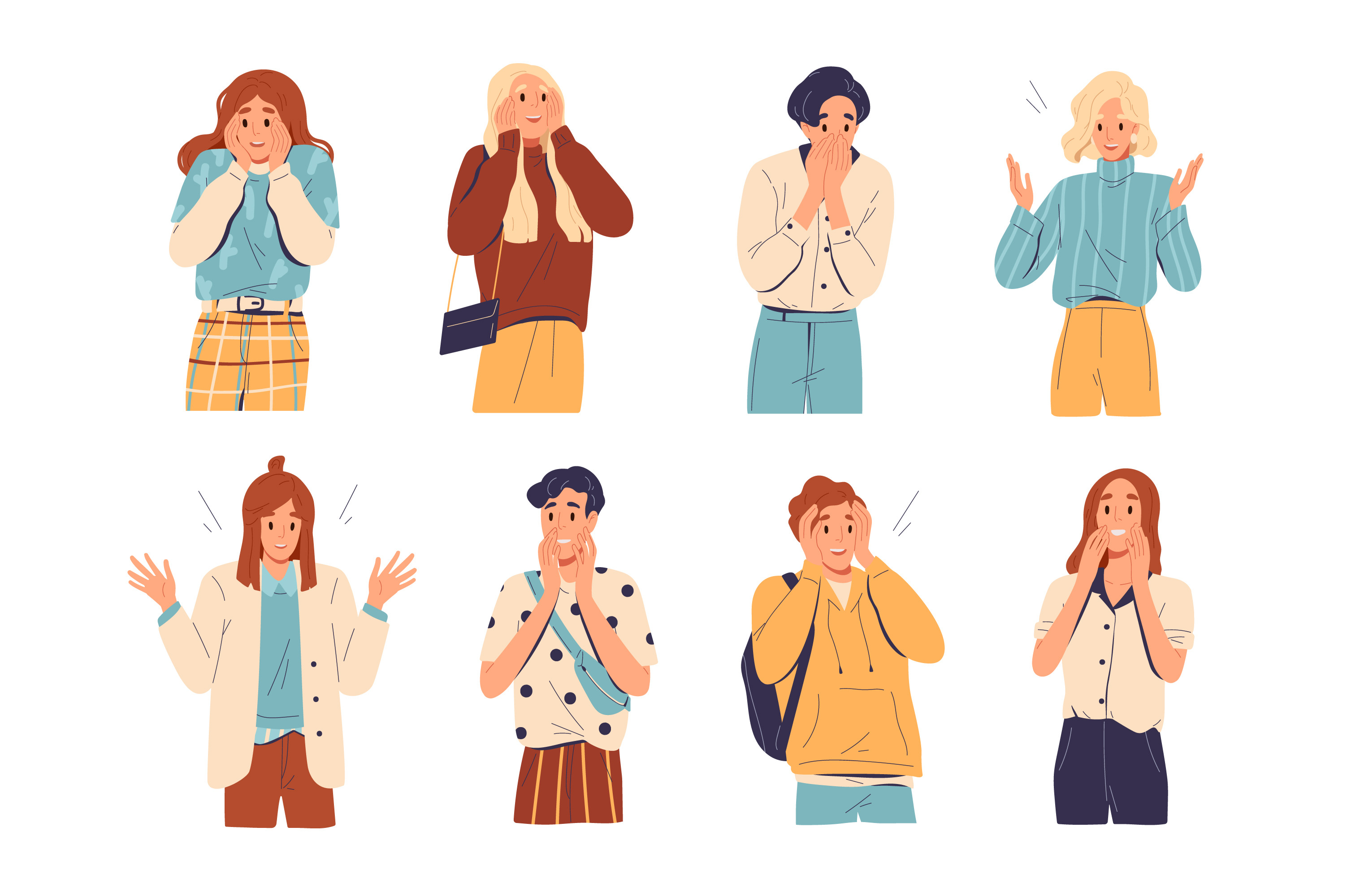 Surprised people showing wow effect, a Person Illustration by Good Studio