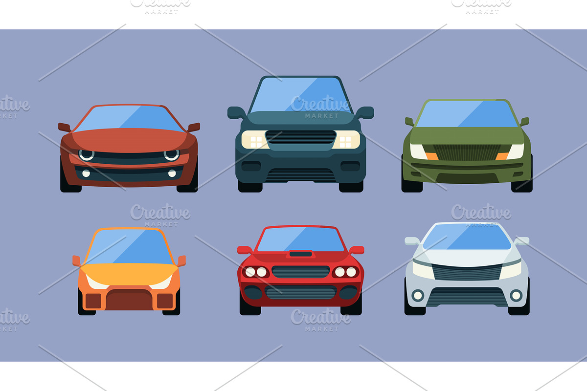 Cars front view. Urban vehicles in, a Background Graphic by Onyx