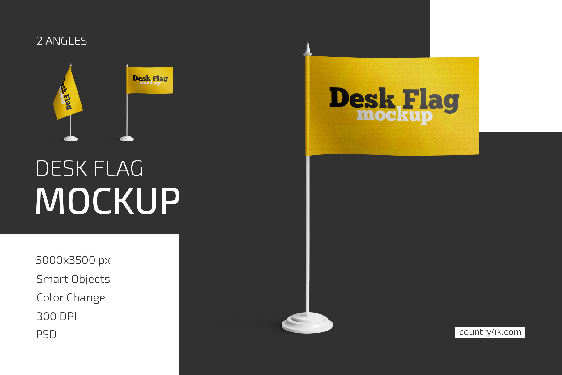 Desk Flag Mockup Set