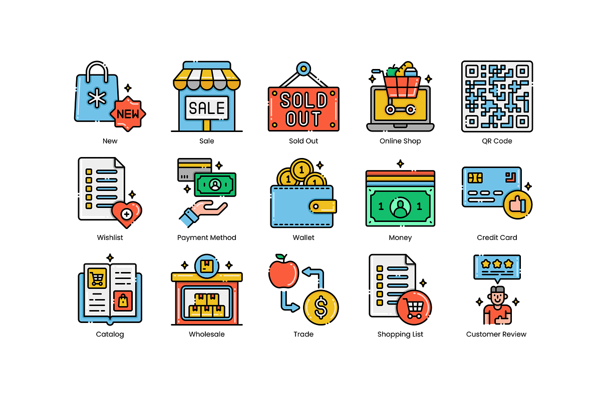 85 Retail and Shopping Icons, an Icon by Flat Icons