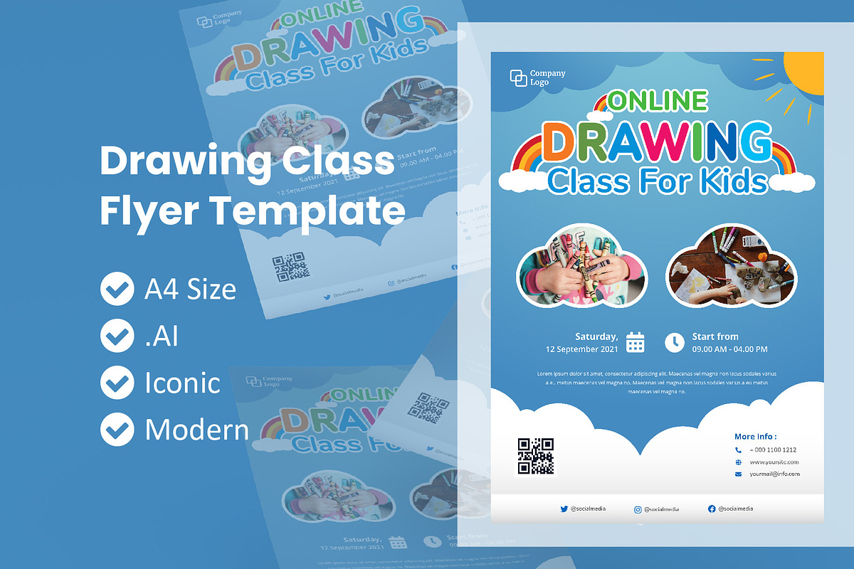 Online Drawing Class Flyer Template, a Flyer Template by rivatxfz ...