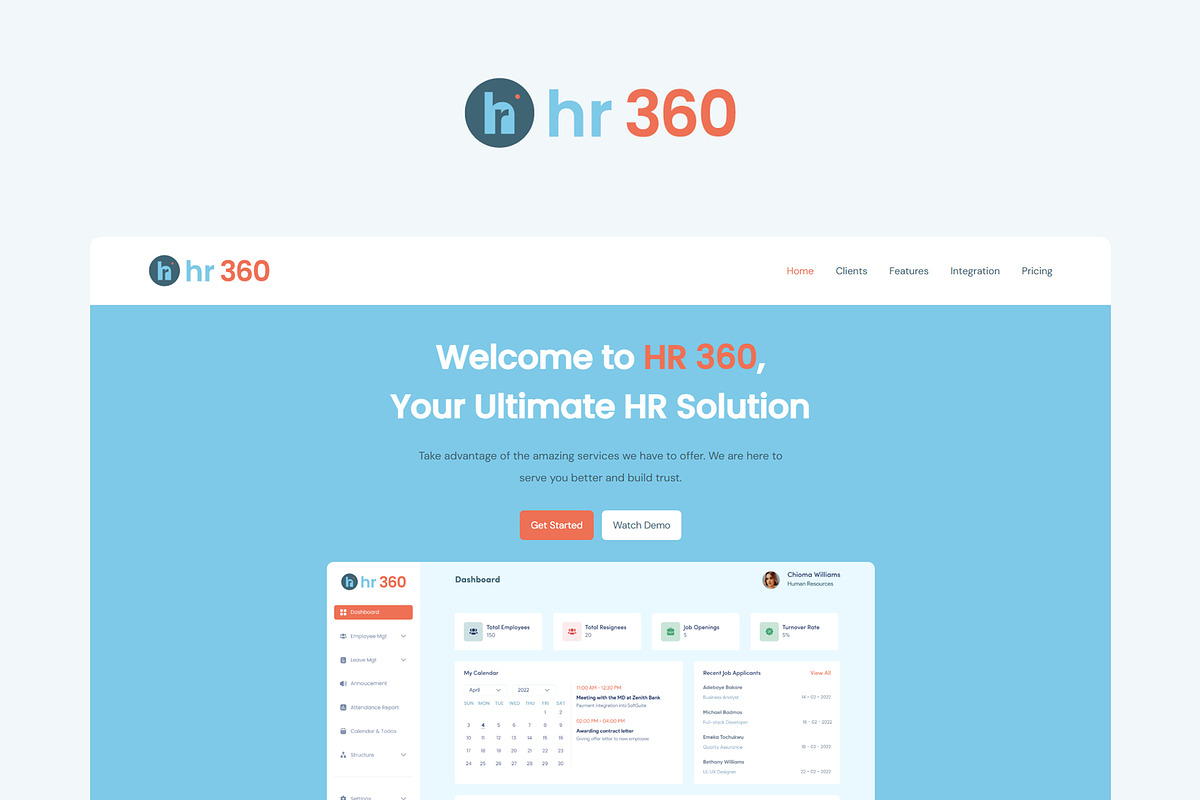 HR SaaS Landing Page Template