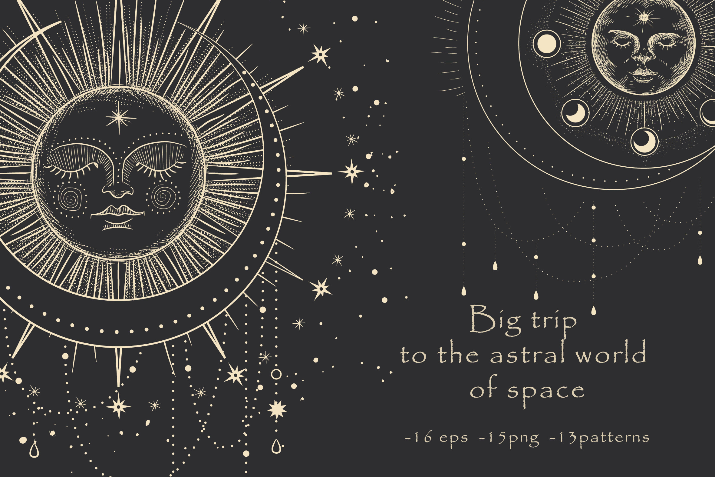 Trip to the astral world of space, an Illustration by Chikovnaya