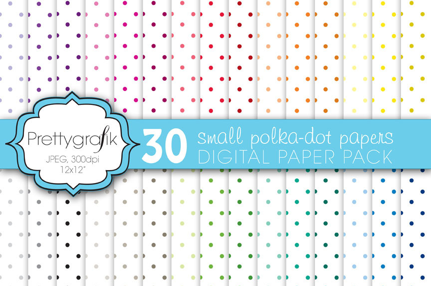 polka dot digital paper, commercial, a Pattern Graphic by PrettyBundles