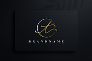 letter T handwritten signature logo
