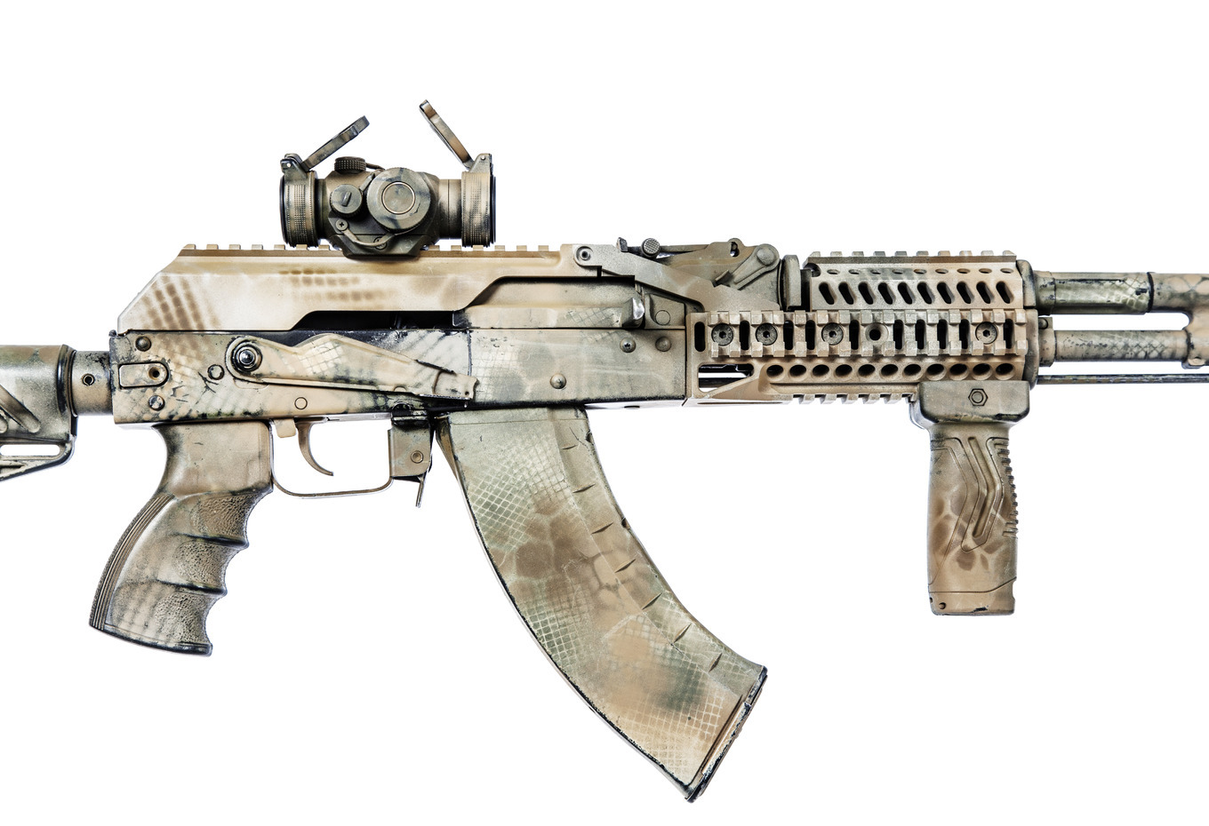 Kalashnikov assault rifle on white background, a Technology Photo by ...