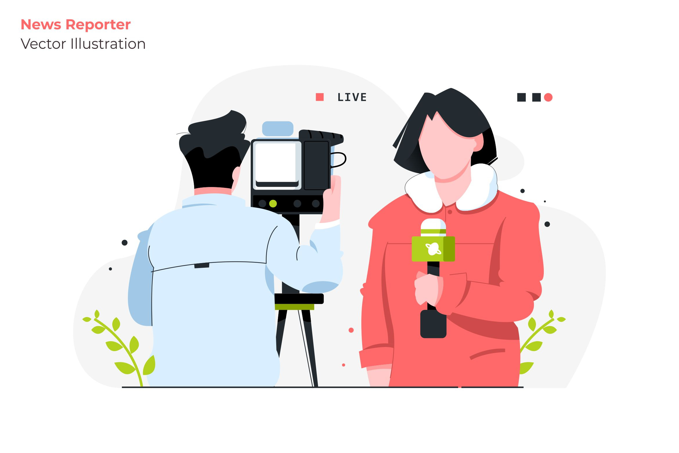 News Reporter - Vector Illustration, an Illustration by AQR Studio