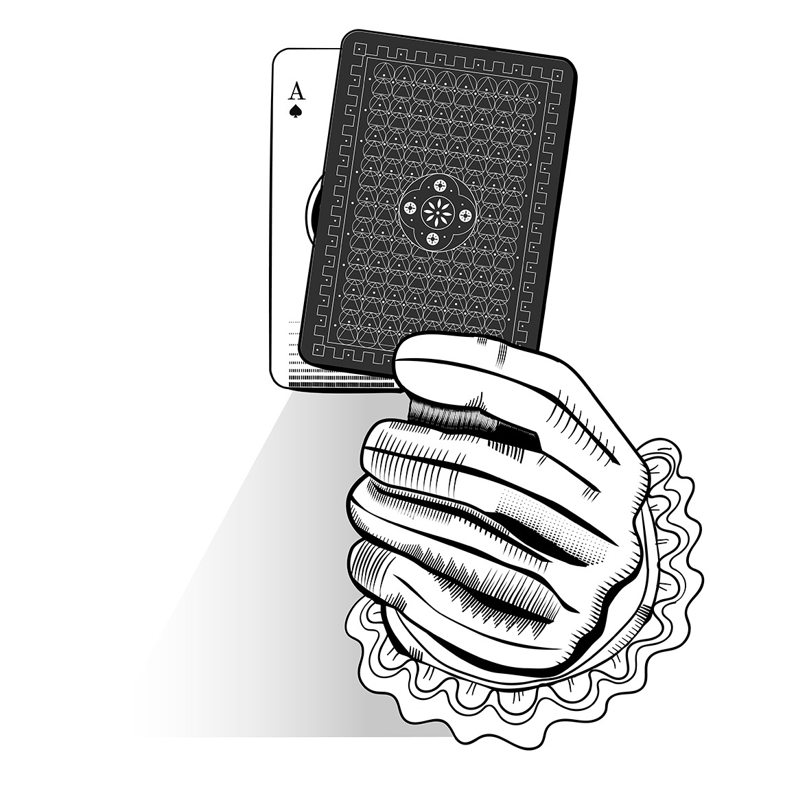 Vector of hand holding playing card, an Illustration by rawpixel