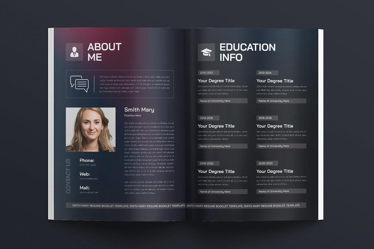 Resume Booklet Template, a Resume Template by TemplatesForest