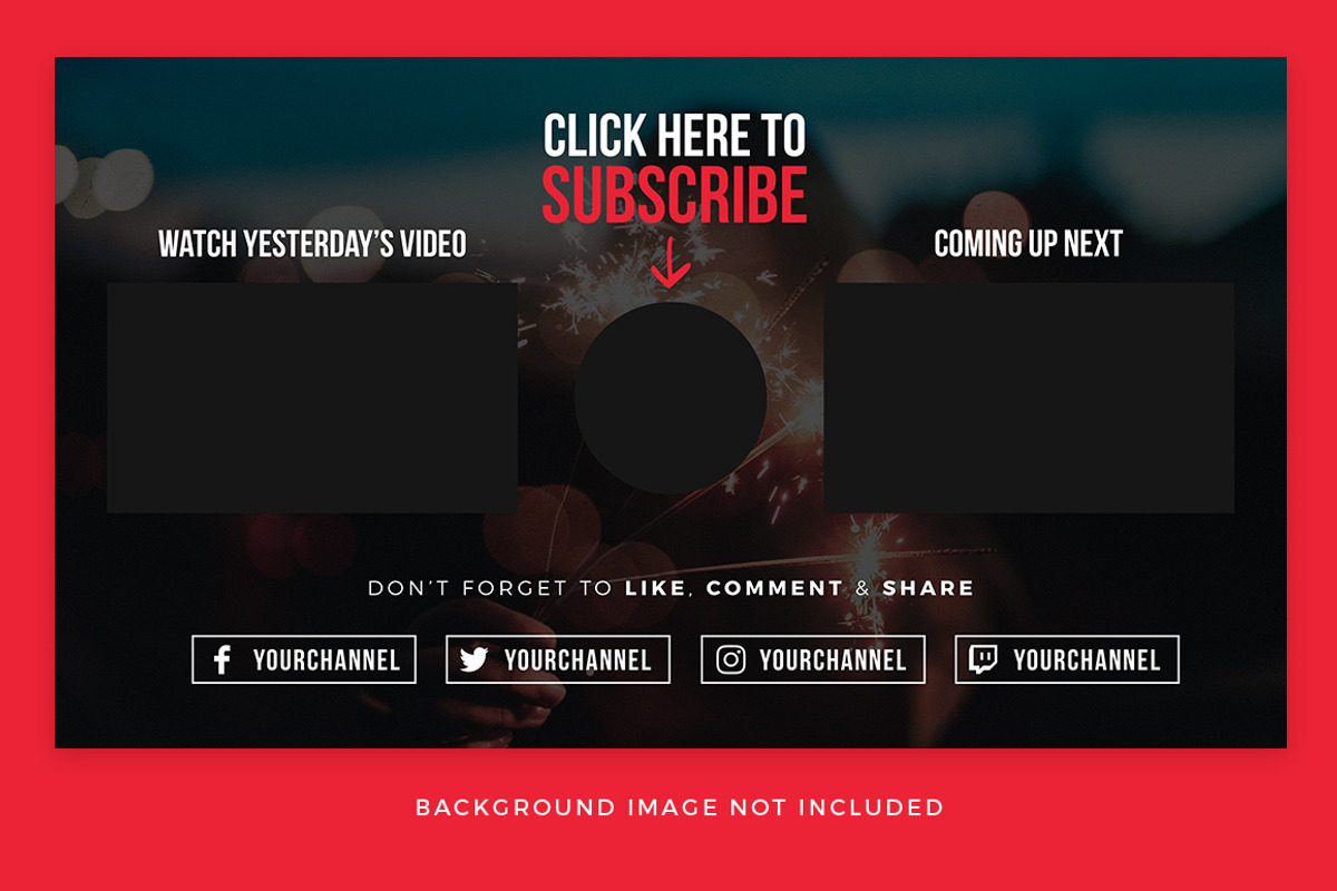 YouTube End Card Templates, a Social Media Template by Medialoot