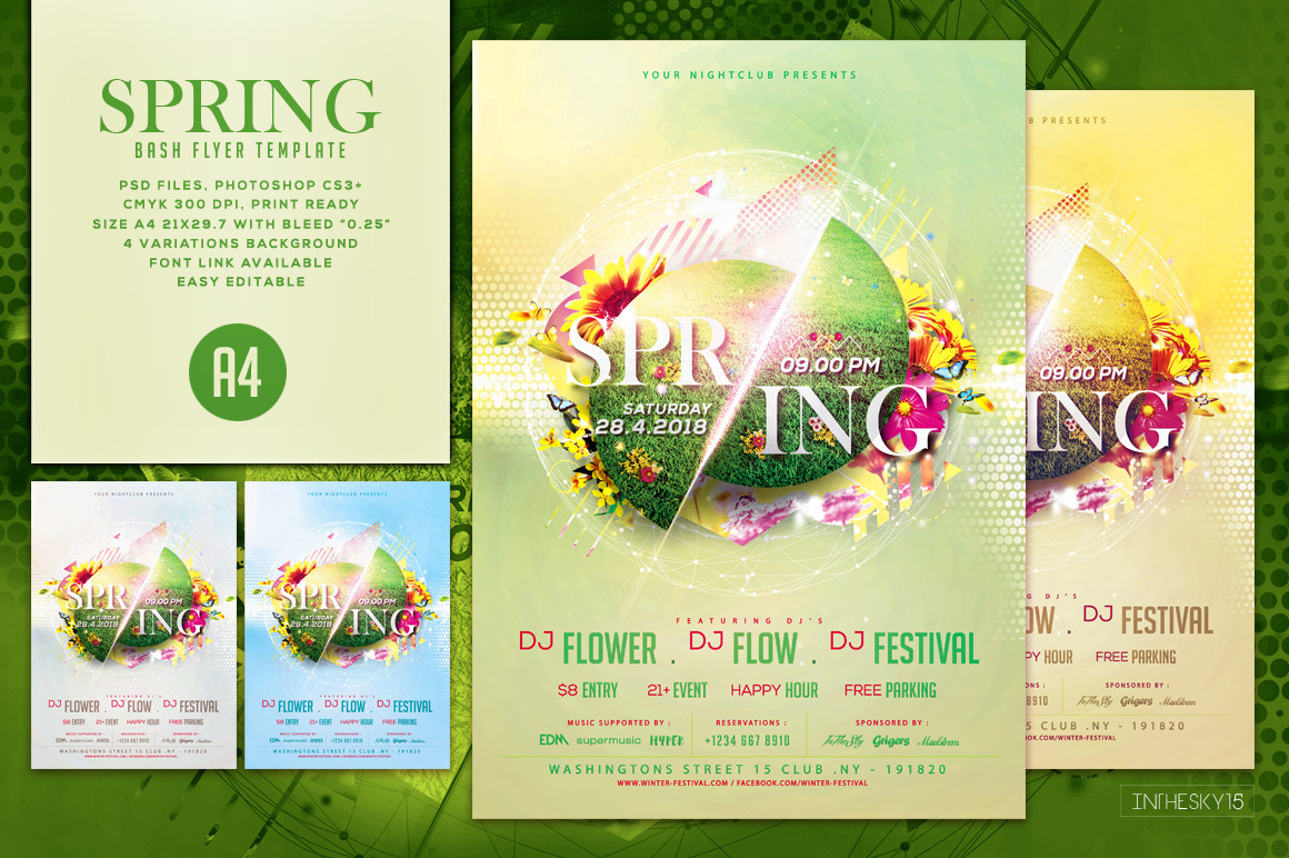Spring Bash Flyer Template, a Flyer Template by InTheSky15