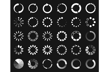 Circle loader. Wait load spinning | Technology Illustrations ~ Creative ...