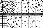 Trendy seamless retro patterns | Creative Market