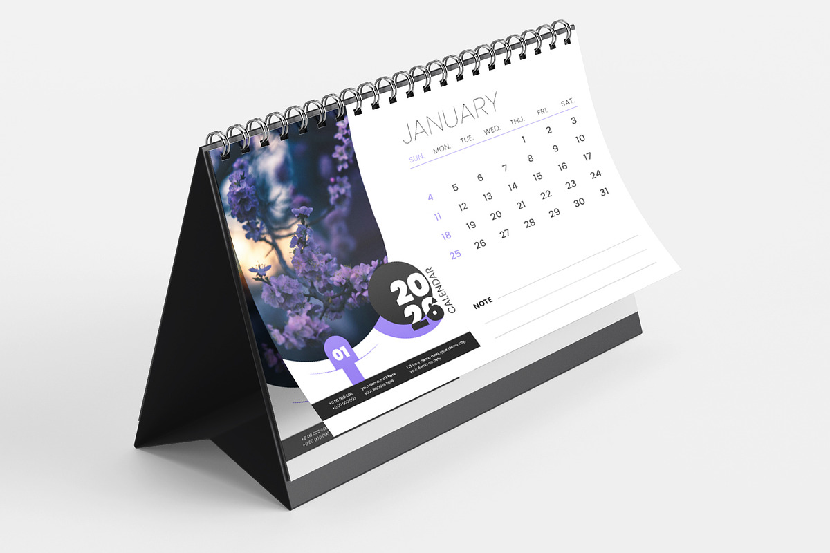 2026 desk calendar design template, a Stationery Template by Tanmoy Topu